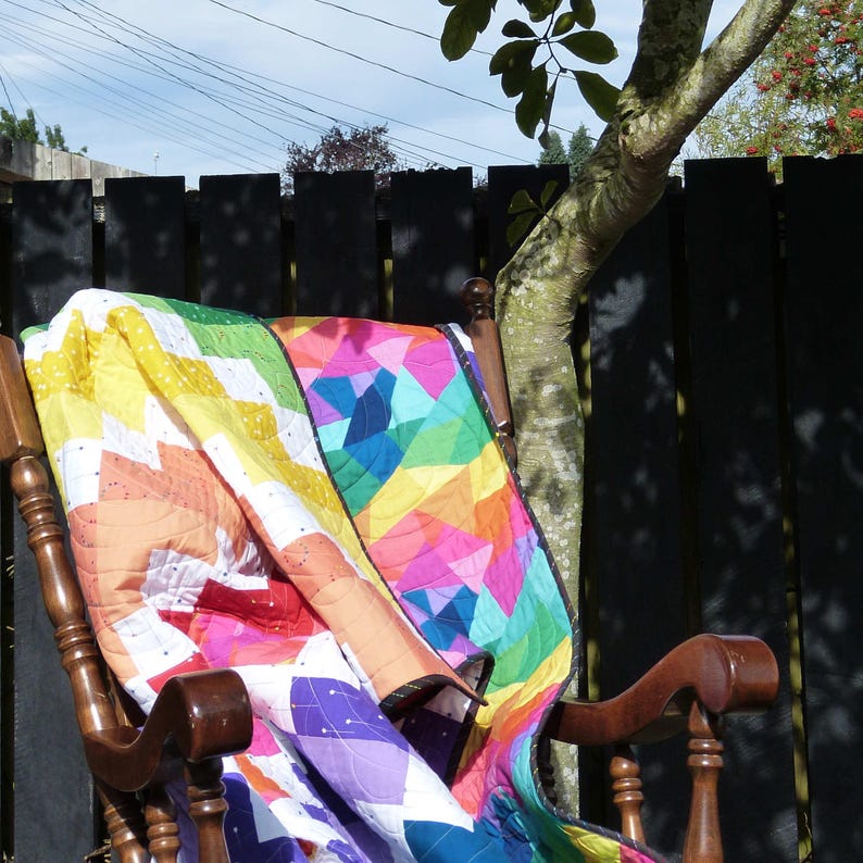 Rainbow Quilt, Large Lap Quilt, Couch Quilt, Throw, Tummy Time Quilt ...