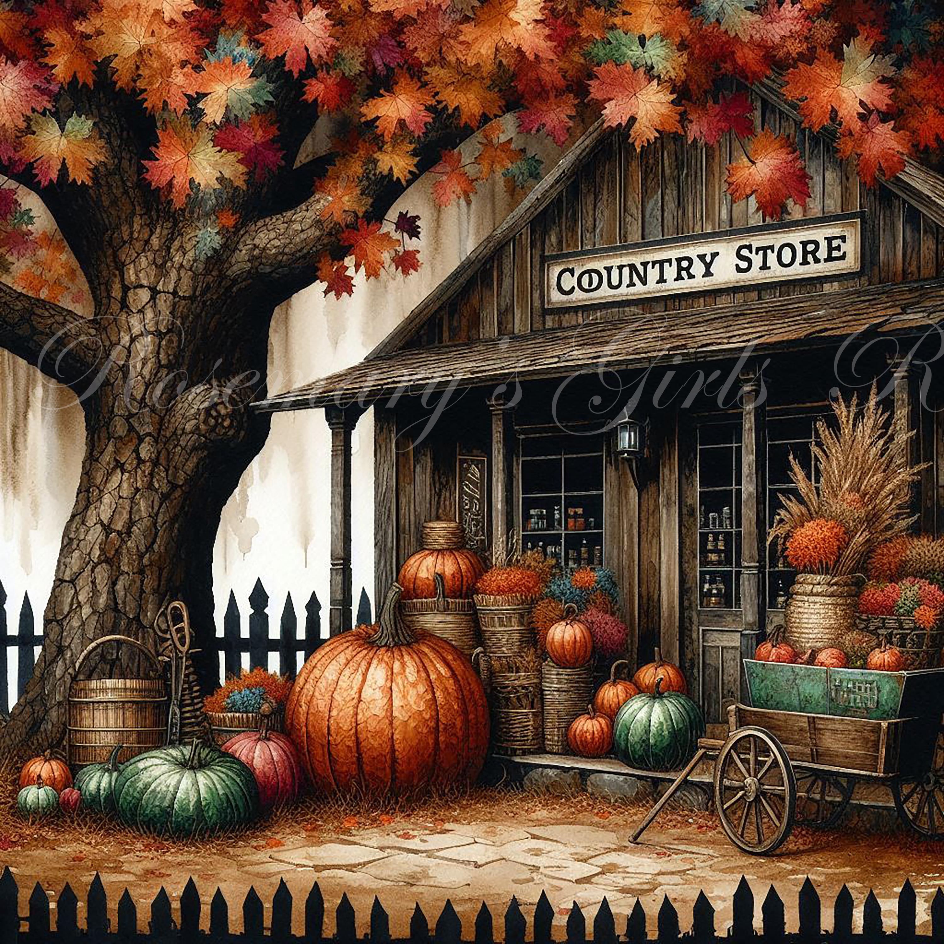 Beautiful Fall PRINT With Vibrant Colors Ready to Frame or Decoupage ...