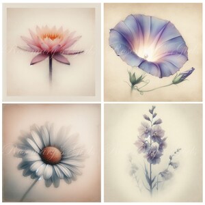 Bundle of 4 Flower Images, Digital Download. Perfect for Decoupage or ...