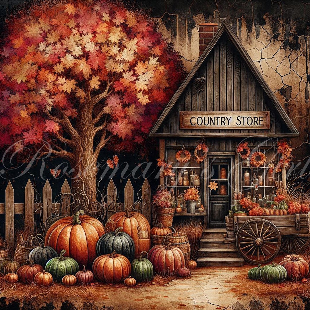 Beautiful Fall Print With Vibrant Colors Ready to Frame or Decoupage ...