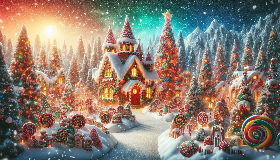 Colorful Candy Wonderland, Christmas, Digital Download. Perfect for ...