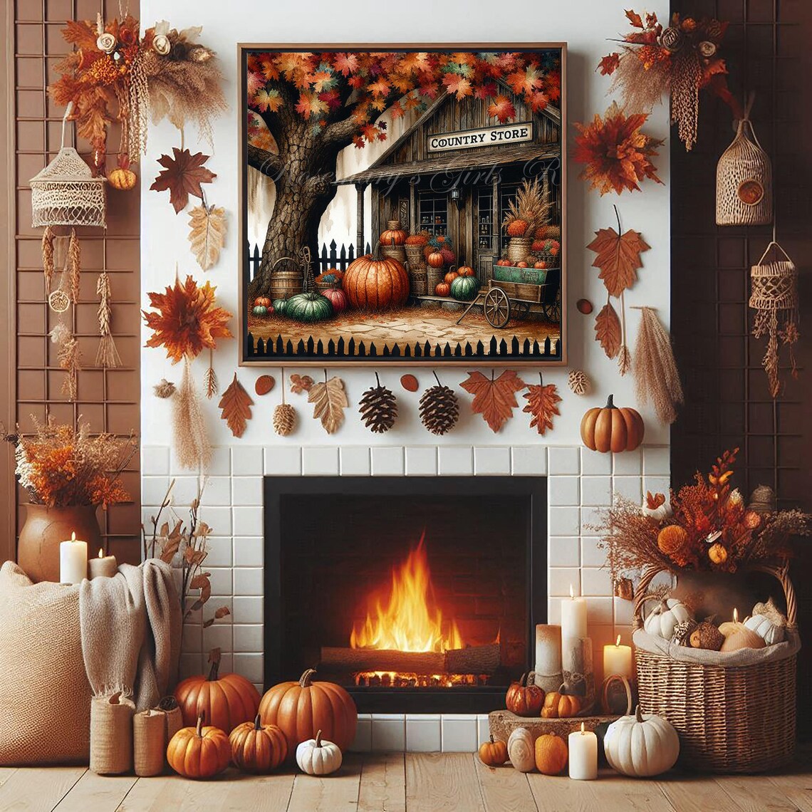 Beautiful Fall PRINT With Vibrant Colors Ready to Frame or Decoupage ...
