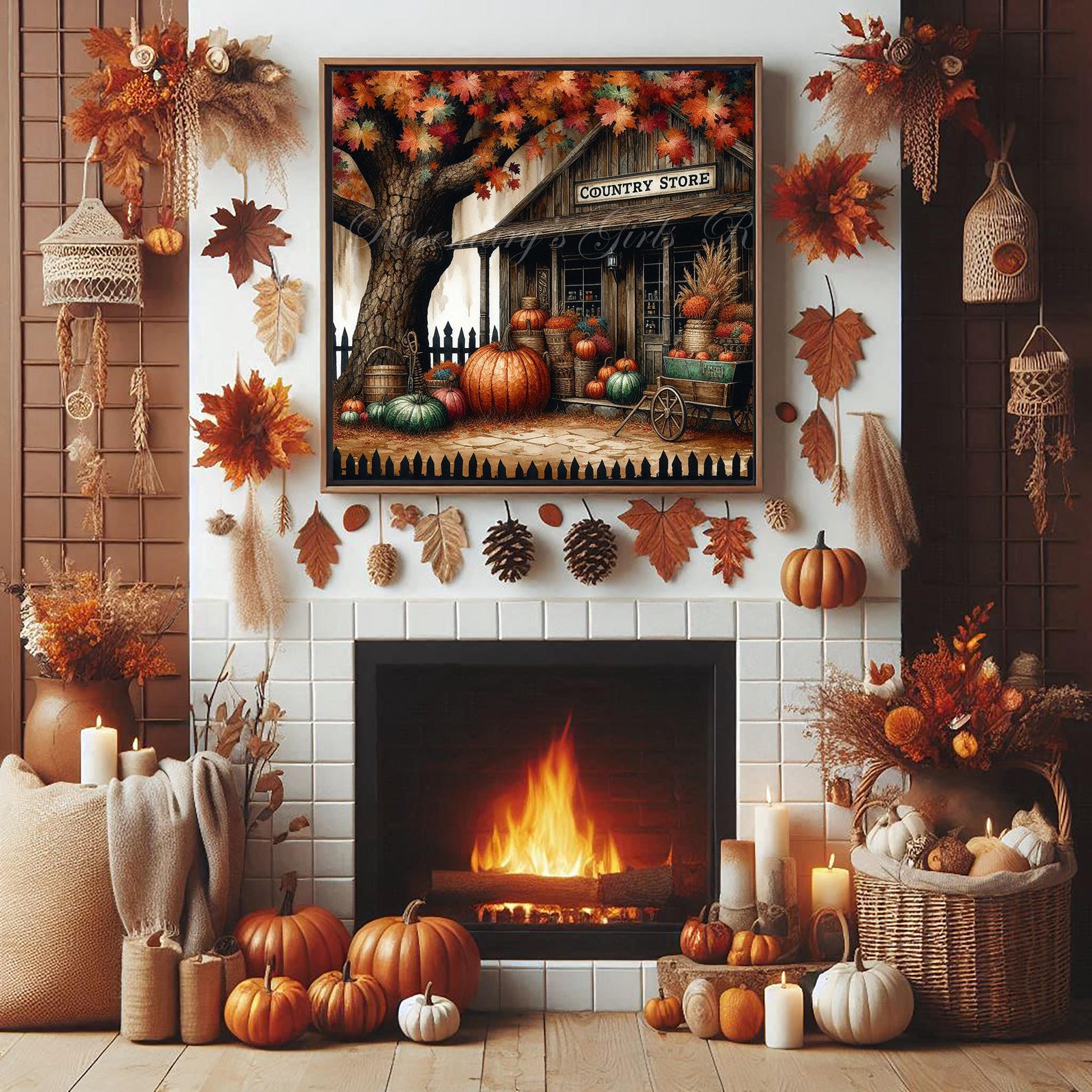 Beautiful Fall PRINT With Vibrant Colors Ready to Frame or Decoupage ...