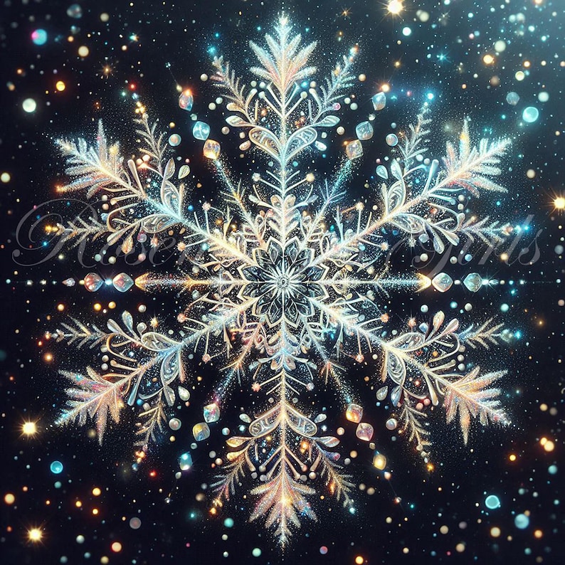 Bundle of 4 Snowflake Images, Rich Color, Digital Download. Perfect for ...