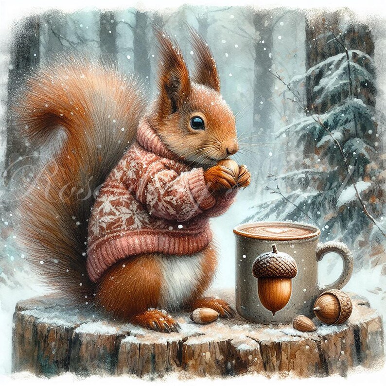 Bundle of 4 Cute Little Snow Animals, Digital Download. Perfect for ...