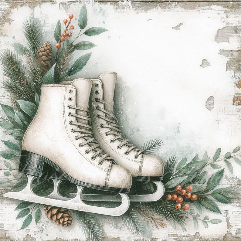 Bundle of 4 Christmas Beautifully Coordinating Images, Digital Download ...