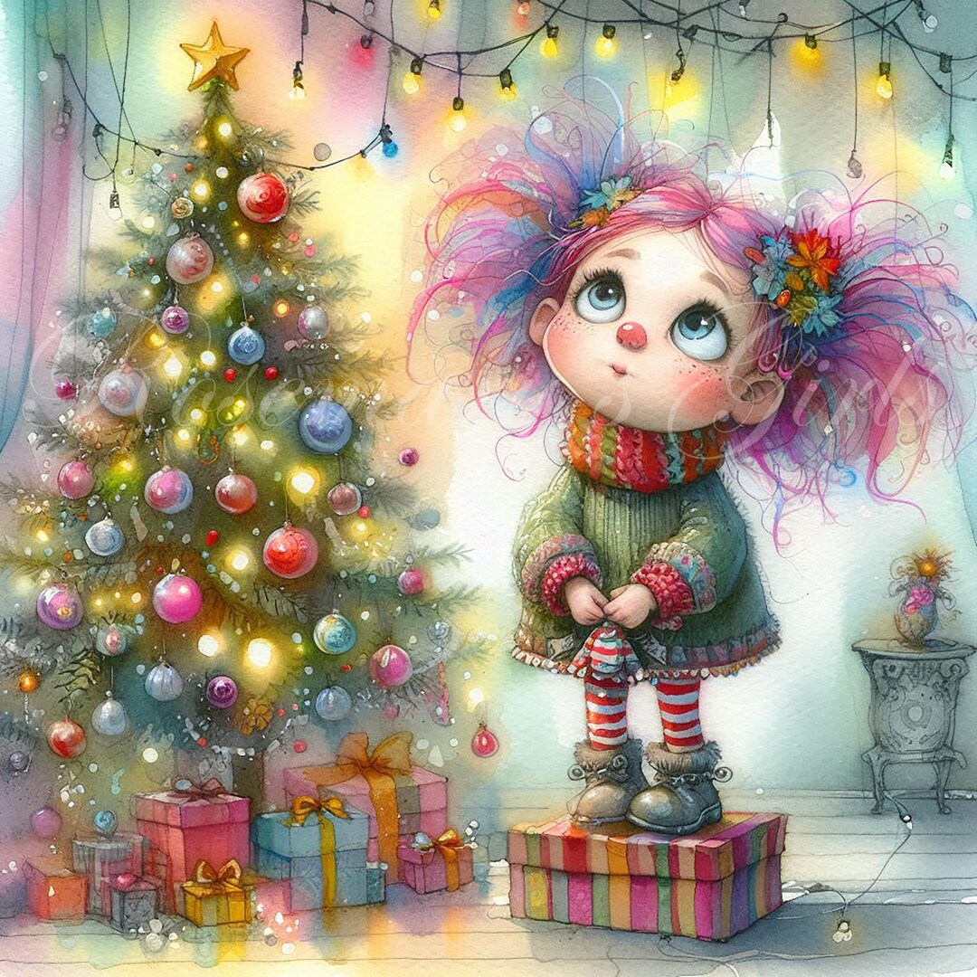 Cute Little Child Image in a Fun Christmas Setting, Digital Download ...
