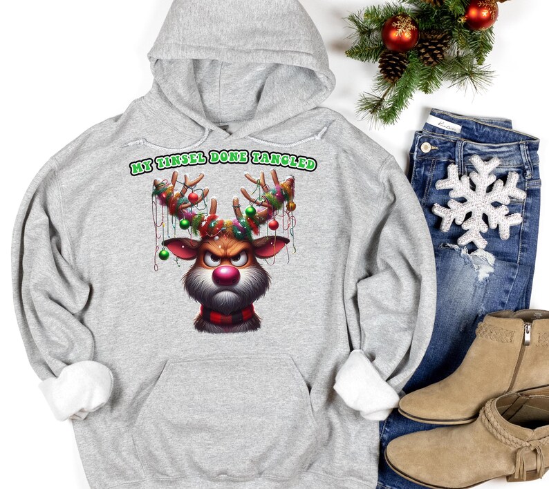 PNG File, Hilarious Grumpy Reindeer Image. Perfect for Shirts, Canvas ...
