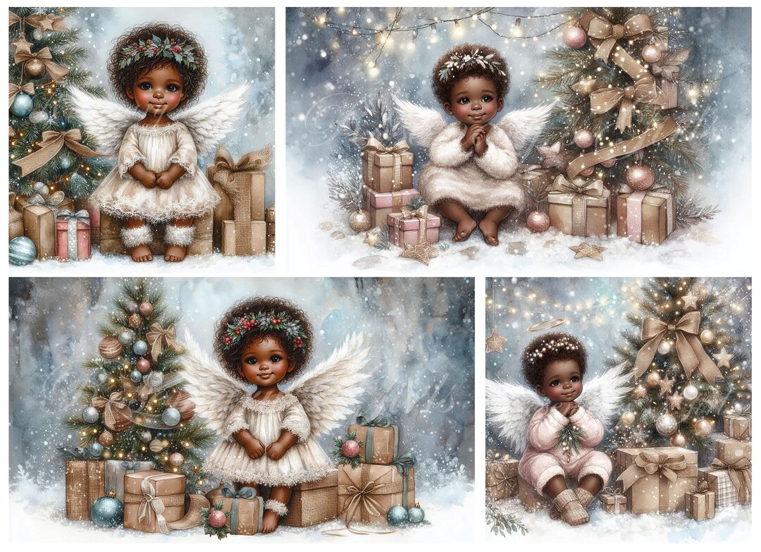 Bundle of 4 Christmas Angel Images, Digital Download. Perfect for ...