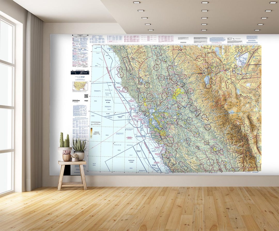 San Francisco VFR Aviation Aeronautical Chart for Pilots Wall Mural - Etsy
