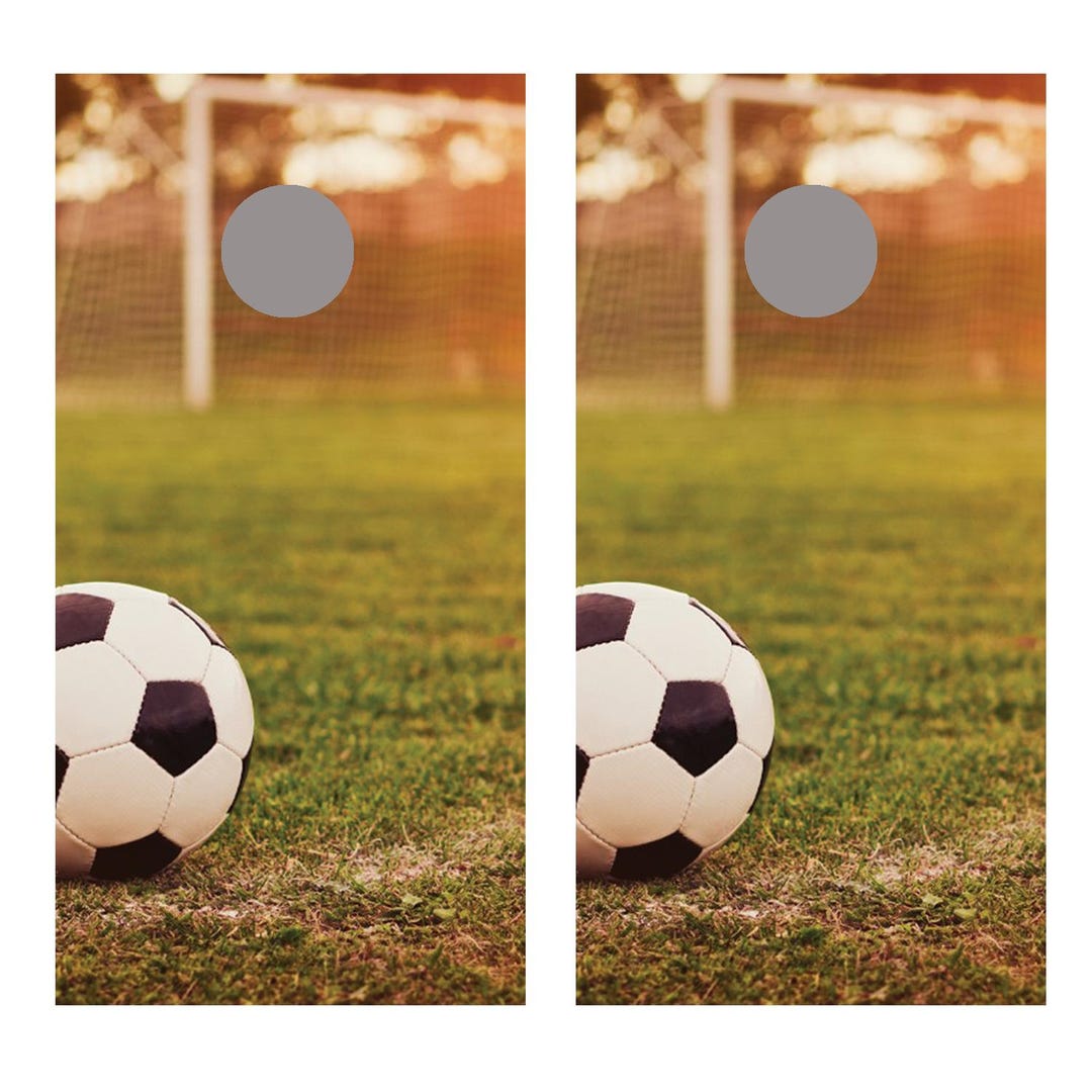 Soccer Goal and Ball Cornhole Board Decal Wraps Corn Hole - Etsy