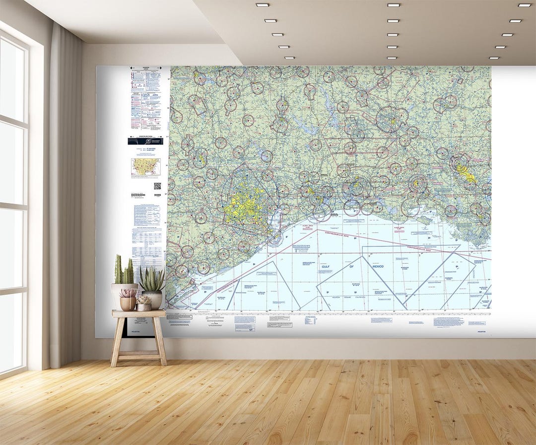 Houston VFR Aviation Aeronautical Chart for Pilots Wall Mural - Etsy