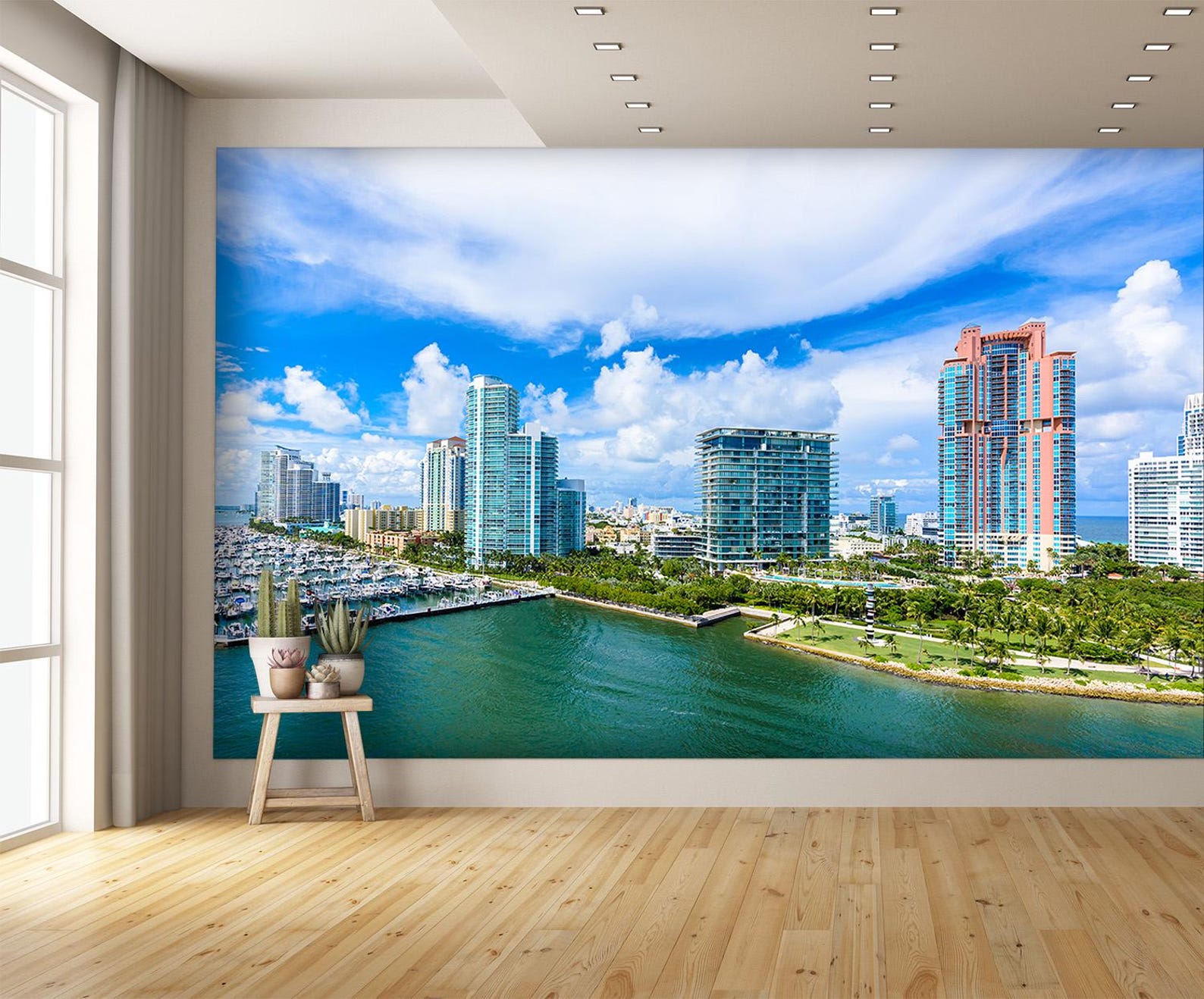 South Pointe Park Pier South Beach Miami Beach Aerial Wall Mural - Etsy
