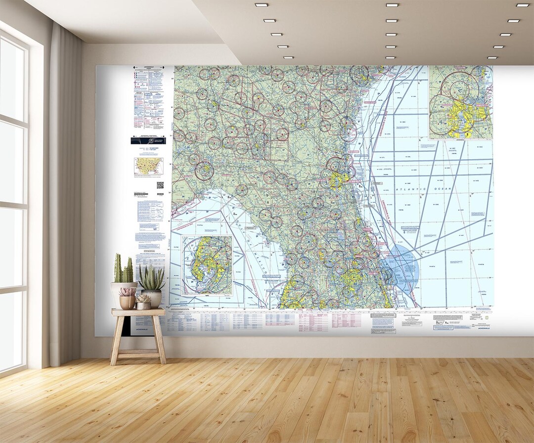 Jacksonville VFR Aviation Aeronautical Chart for Pilots Wall Mural - Etsy