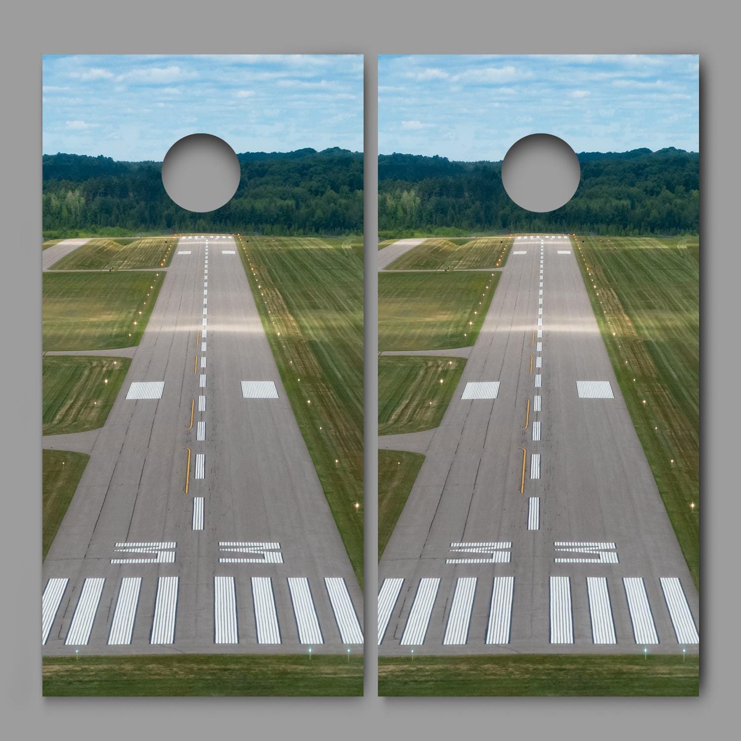 Runway 33 Landing Airport Design Cornhole Board Decal Wrapscorn Hole - Etsy