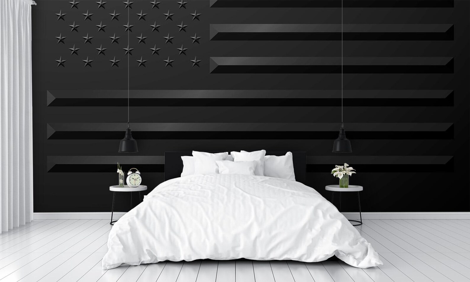 Black American Flag Wallpaper Mural - Etsy