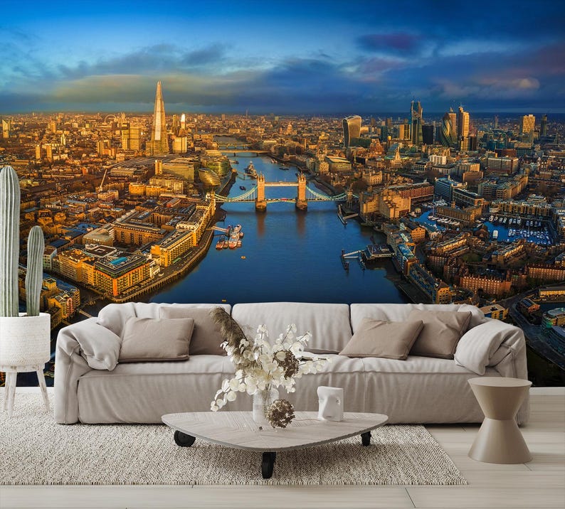 Aerial View London England Tower Bridge Wall Mural - Etsy