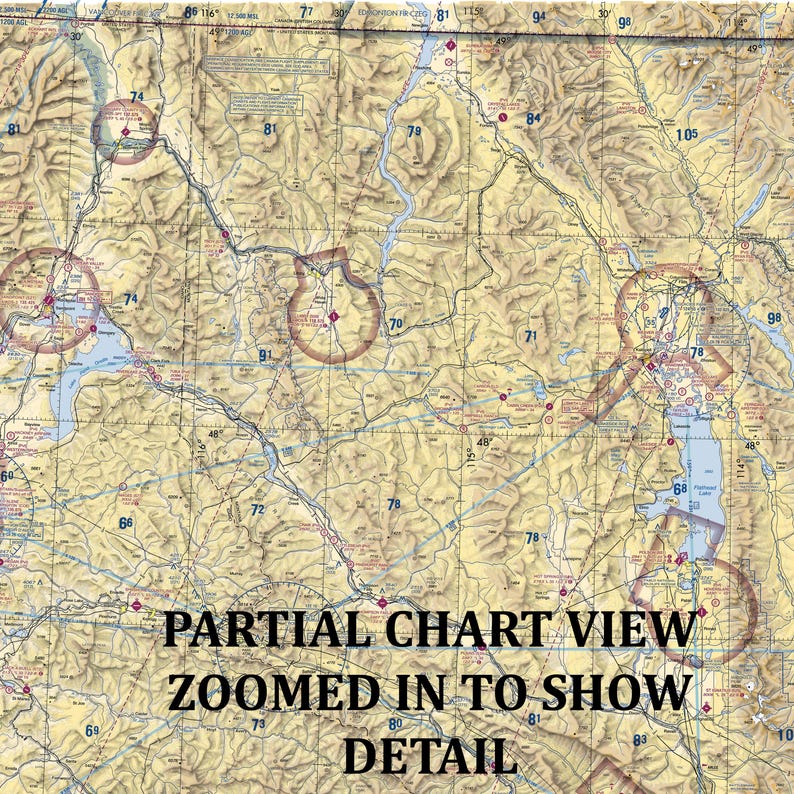 Great Falls VFR Aviation Aeronautical Chart for Pilots Wall Mural - Etsy