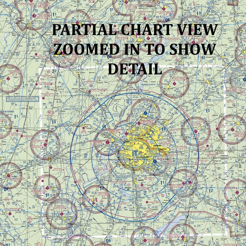 Memphis VFR Aviation Aeronautical Chart for Pilots Wall Mural - Etsy