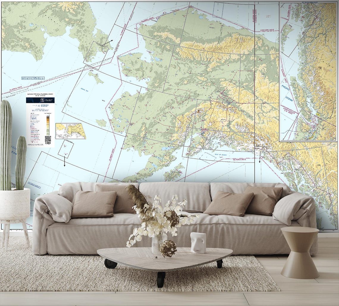 Alaska VFR Aeronautical Planning Chart Wall Mural - Etsy