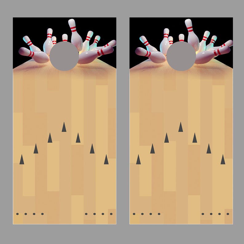 Customization Available -bowling Alley Strike Black Cornhole Decal ...