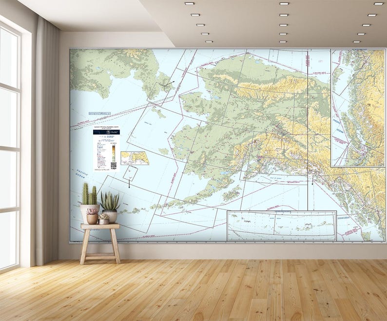 Alaska VFR Aeronautical Planning Chart Wall Mural - Etsy