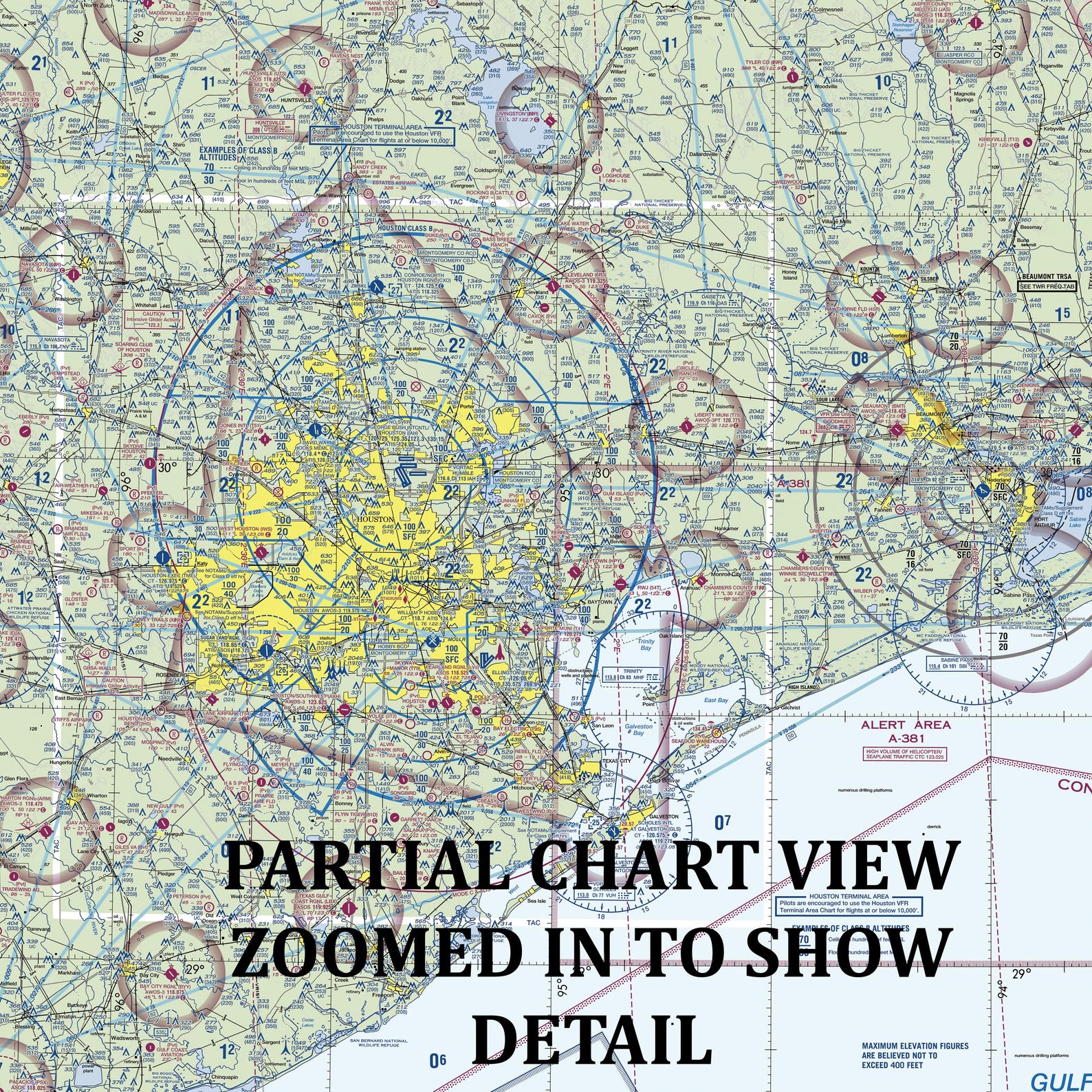 Houston VFR Aviation Aeronautical Chart for Pilots Wall Mural - Etsy