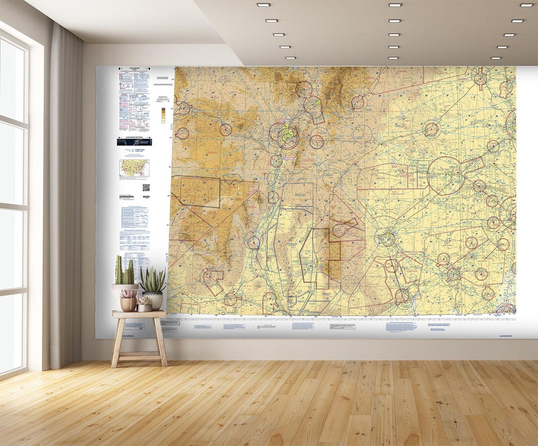 Albuquerque New Mexico VFR Aviation Aeronautical Chart for Pilots Wall ...