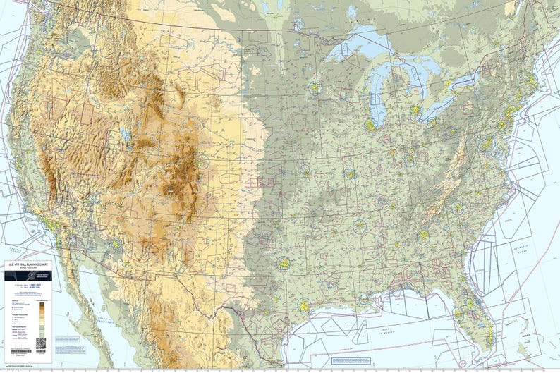 United States VFR Aeronautical Planning Chart of the Wall Mural - Etsy