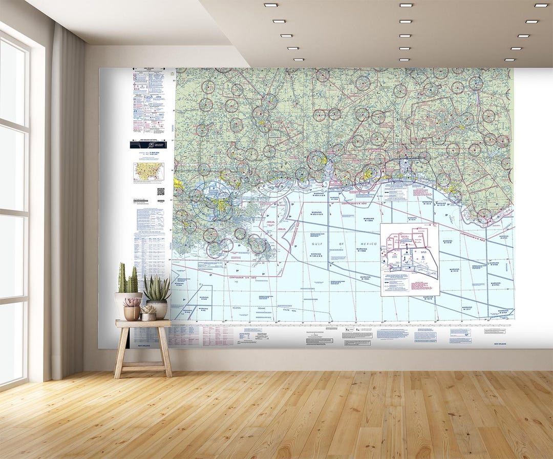 New Orleans VFR Aviation Aeronautical Chart for Pilots Wall Mural - Etsy