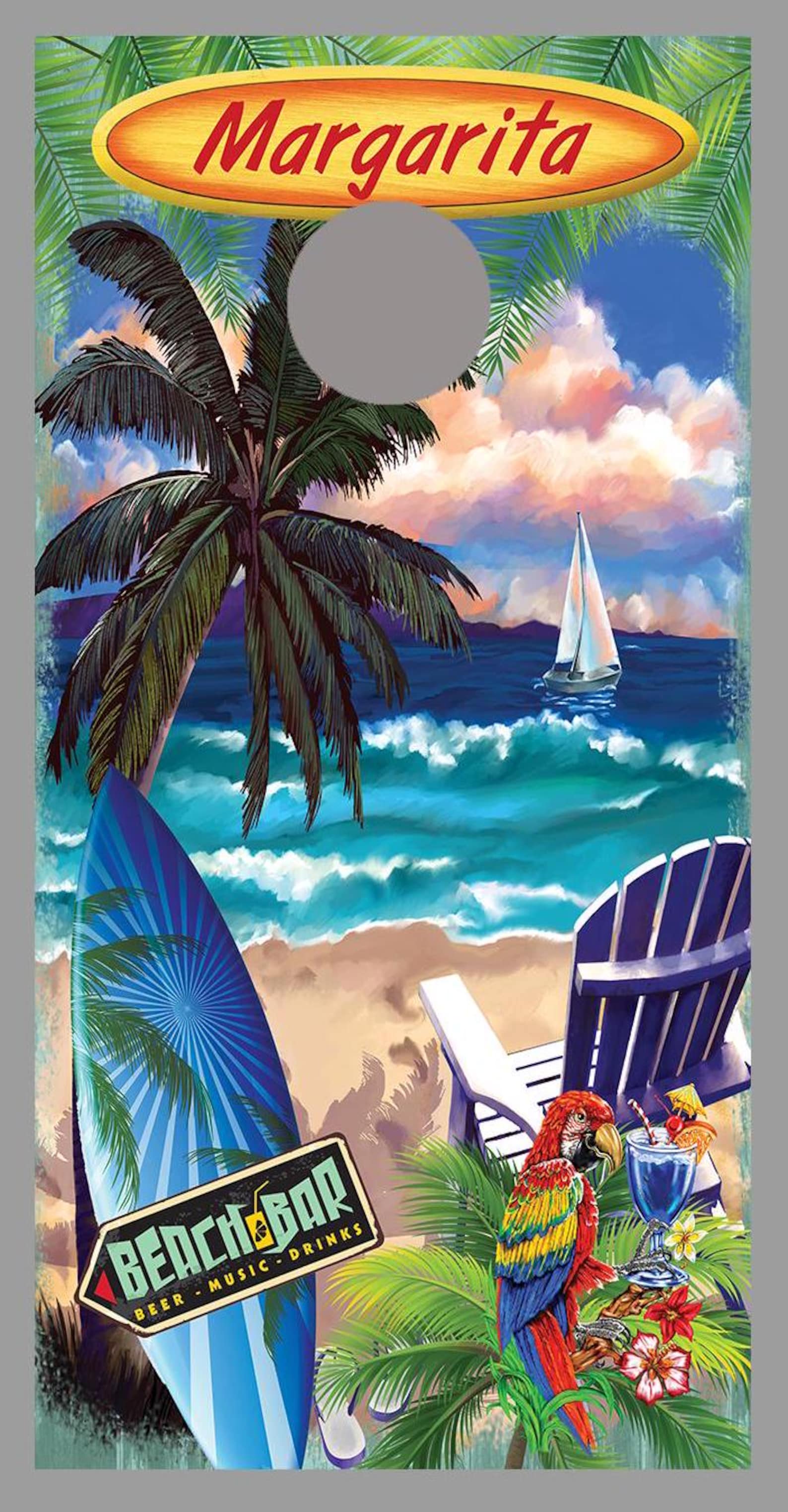 Margarita Parrot Surfboard Chair Cornhole Decal Wraps-customization ...
