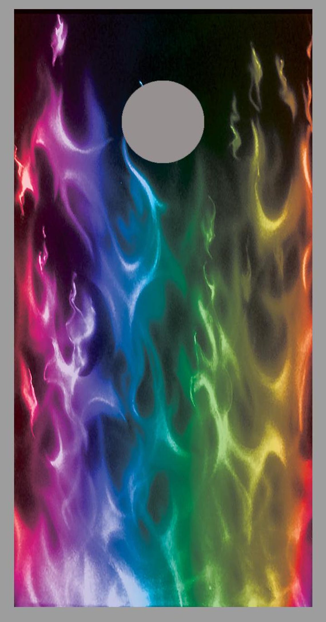 Multi Colored Flames Fire Cornhole Decal Wraps - Customization ...