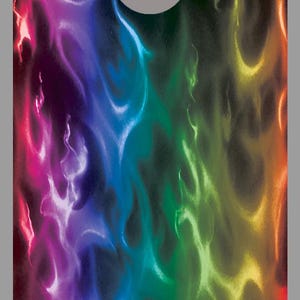 Multi Colored Flames Fire Cornhole Decal Wraps - Customization ...