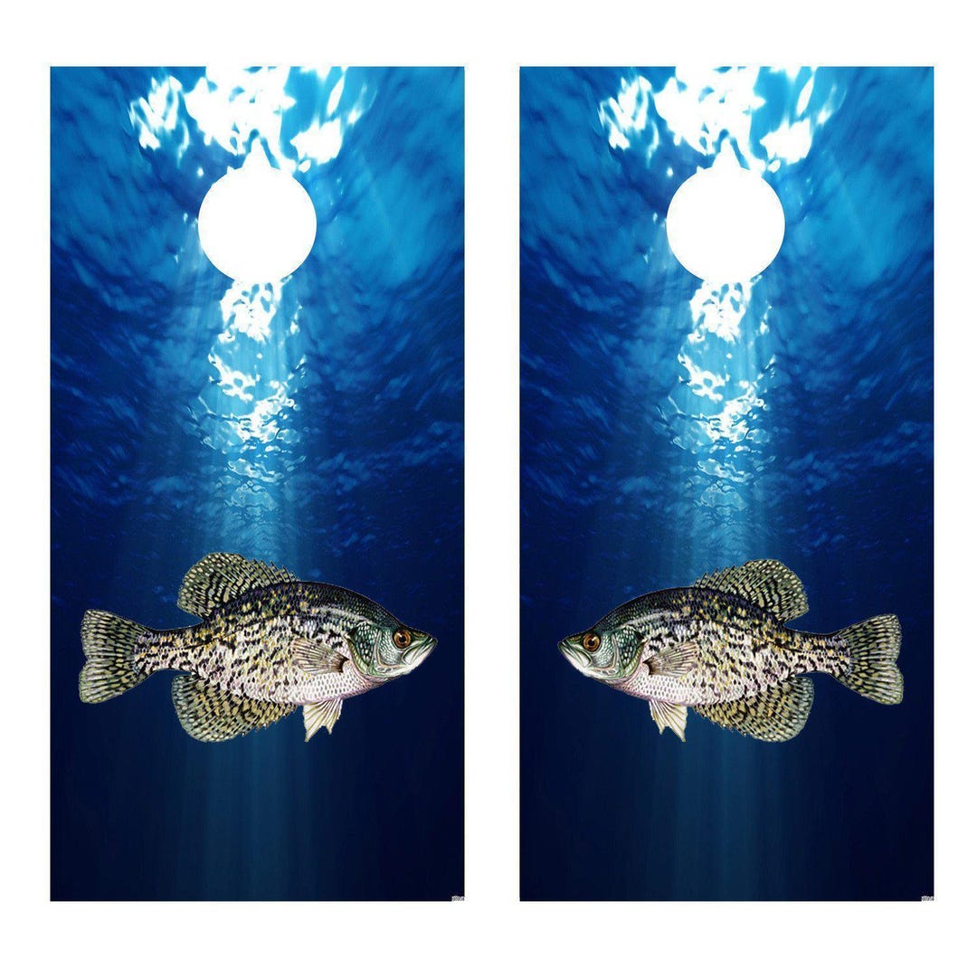 Crappie Fish Water Design Cornhole Decal Wraps Customization ...