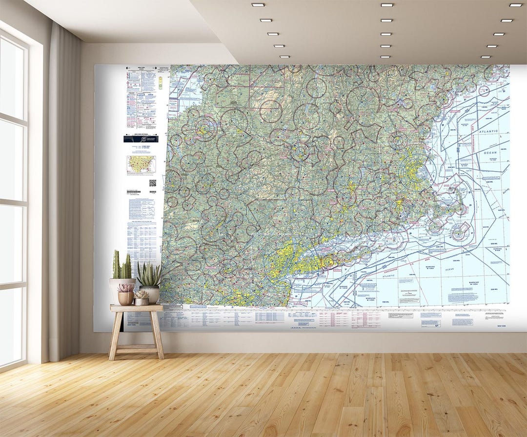 New York VFR Aviation Aeronautical Chart for Pilots Wall Mural - Etsy