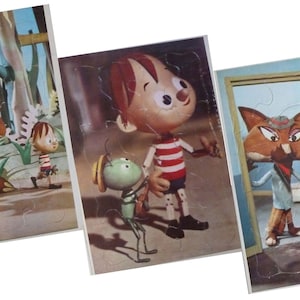 RARE Vintage Rankin and Bass Pinocchio Puzzle Set 1961 Story Book TV ...