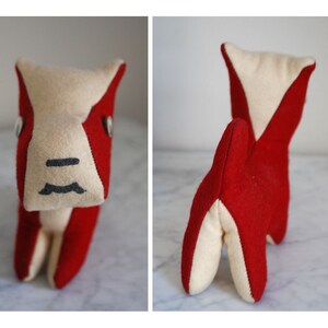 Vintage Red Felt Stuffed Dog Toy Mid Century Canine Hound - Etsy