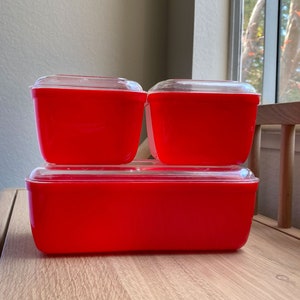 Set of Vintage Lustro-ware Refrigerator Storage Containers Boxes ...