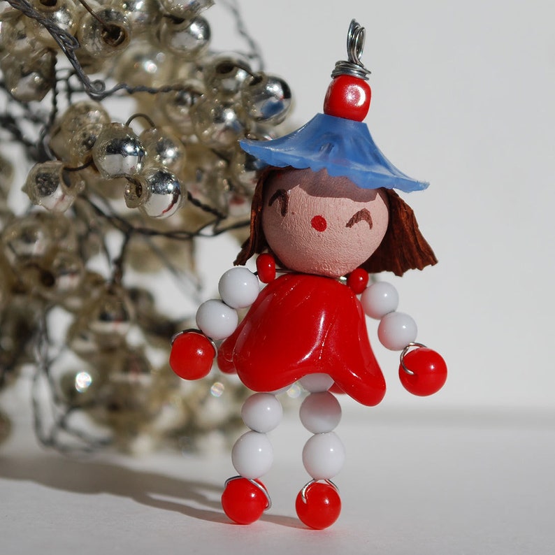 Little Handmade Doll Charm Pendant Christmas Ornament Vintage Beads ...