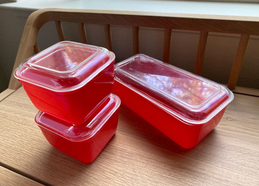 Set of Vintage Lustro-ware Refrigerator Storage Containers Boxes ...