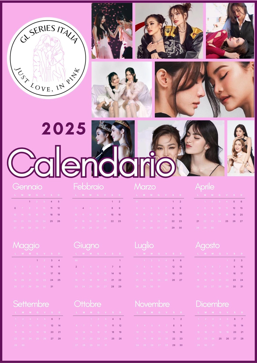 Calendario GL Series ITALIA | Calendario Englot | Girls Love | Thai ...