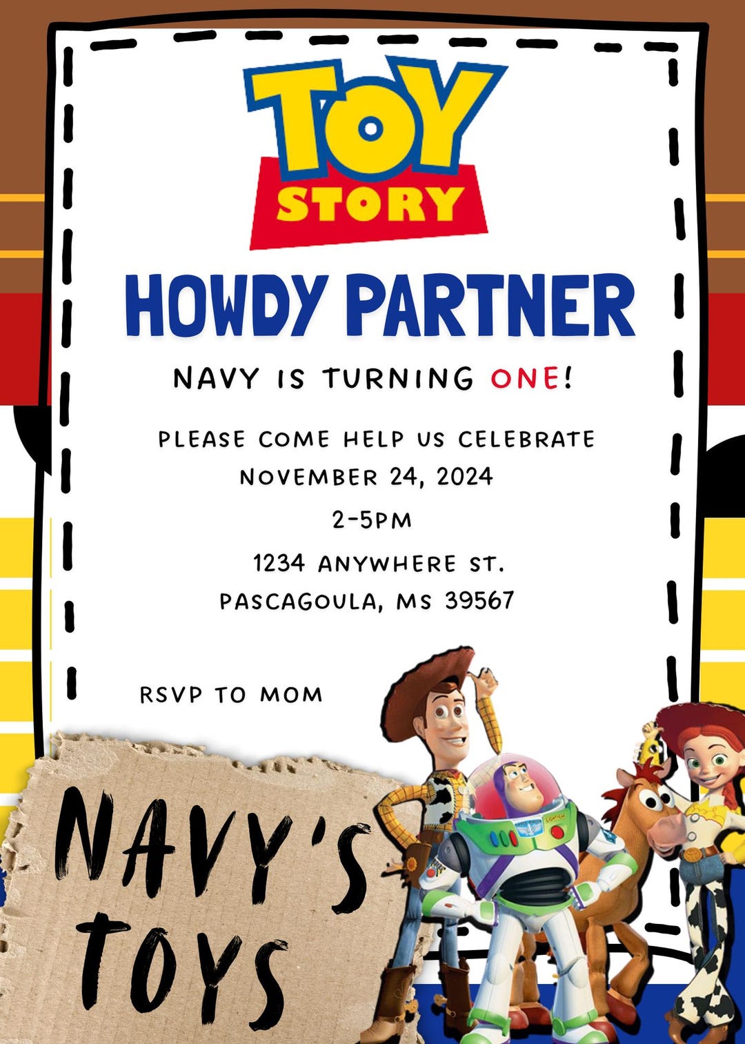 Toy Story Inspired Invitation - Etsy