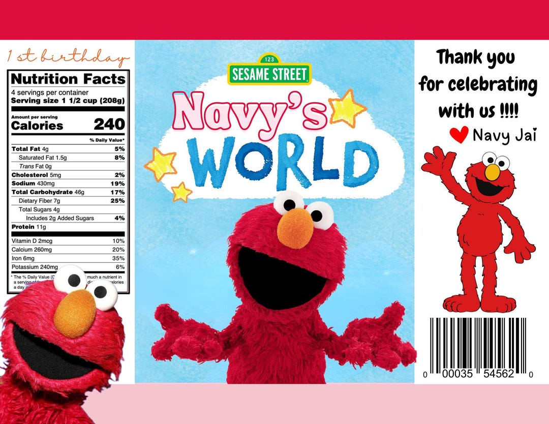 Elmo's World Chip Bag Template - Etsy