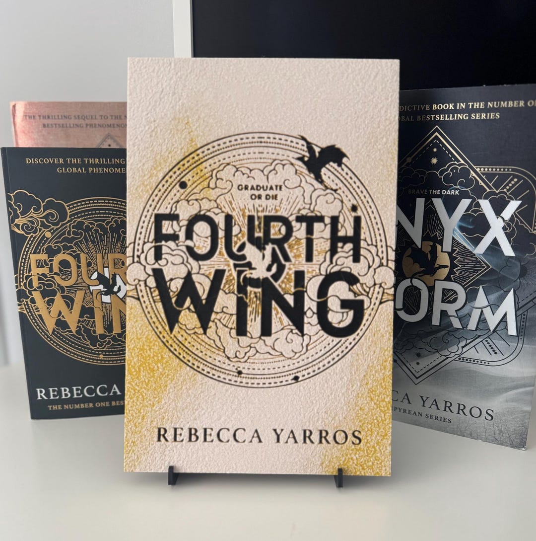 Fourth Wing Inspired 3D Print Book Cover: Bookish Bookshelf Decor Home ...