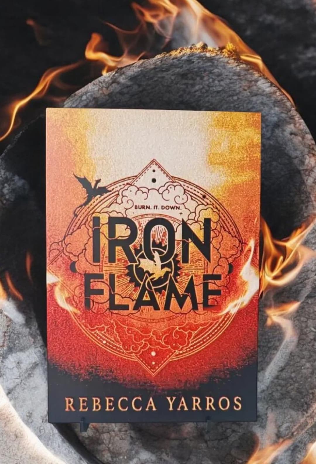 Iron Flame 3D Print Book Cover Hueforge Bookshelf Sign With Stand or ...