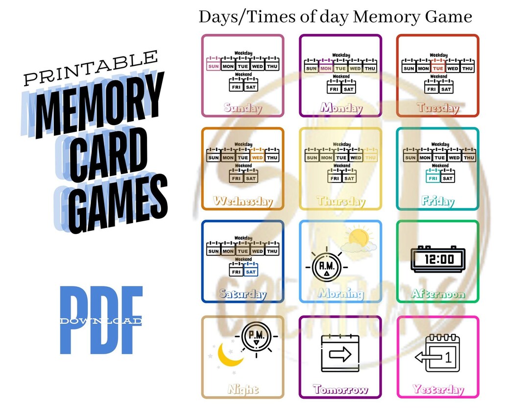 Learning Memory Game Cards - Etsy