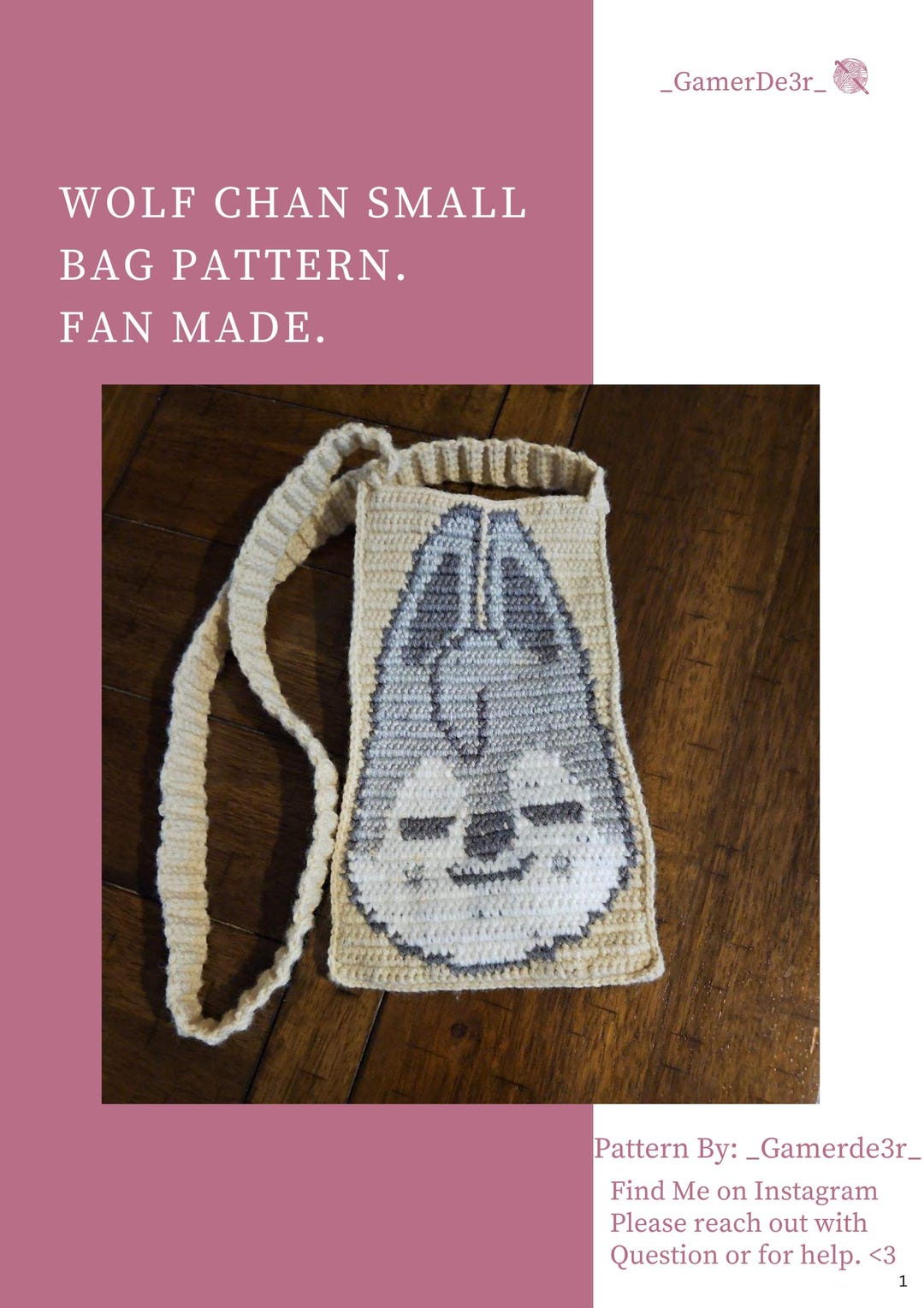 Crochet Pattern Wolf Chan Small Bag - Etsy