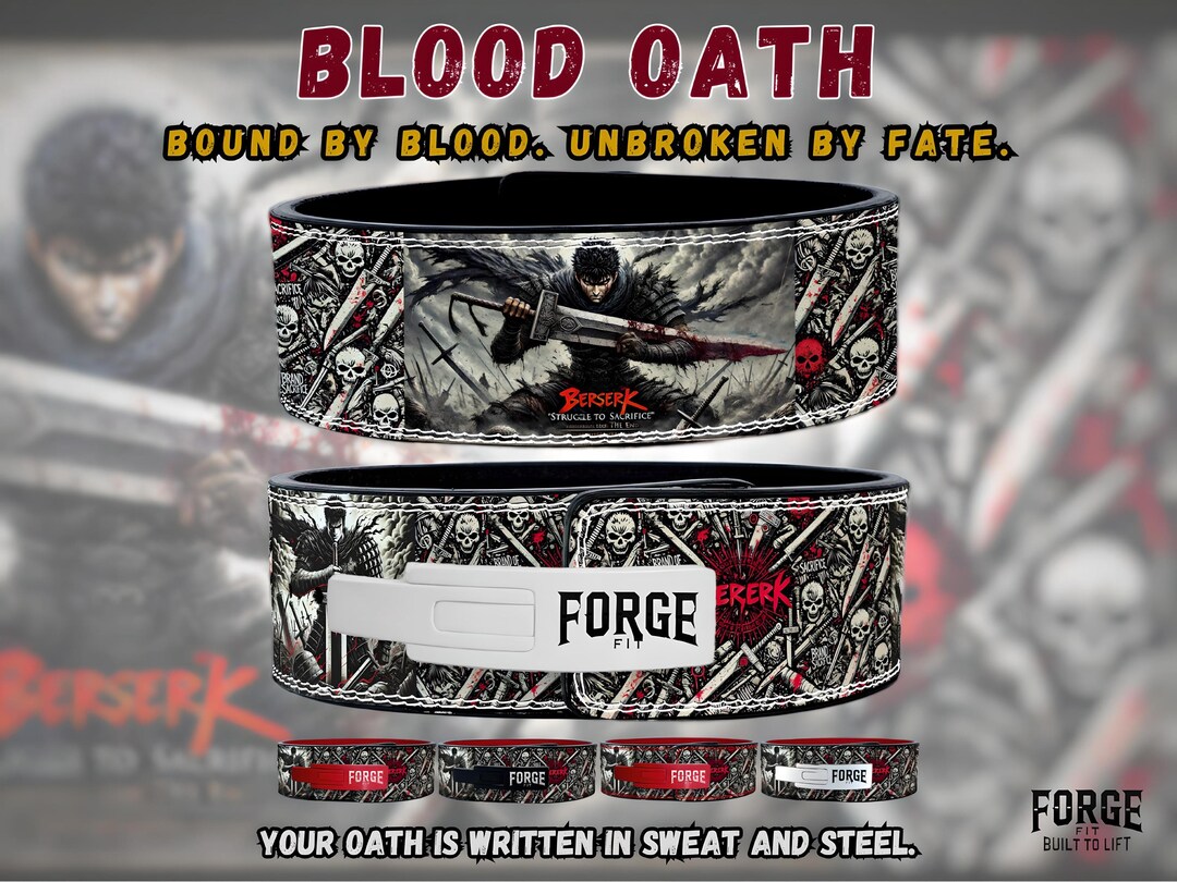 Blood Oath Berserk Lever Belt 10mm – White Buckle Berserk Anime Lifting ...