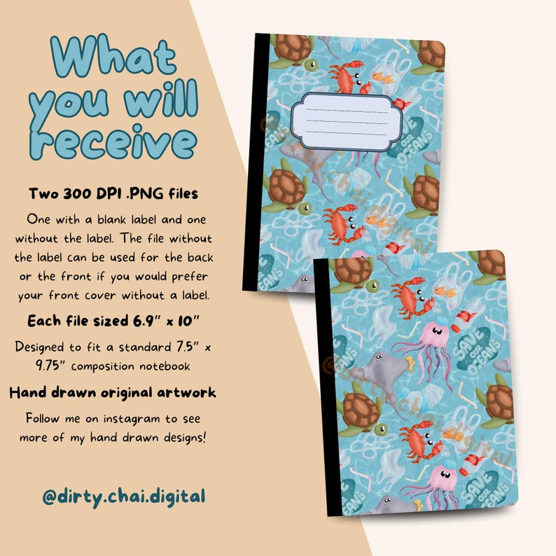 Printable Composition Notebook Cover PNG Custom Junk Journal Back to ...