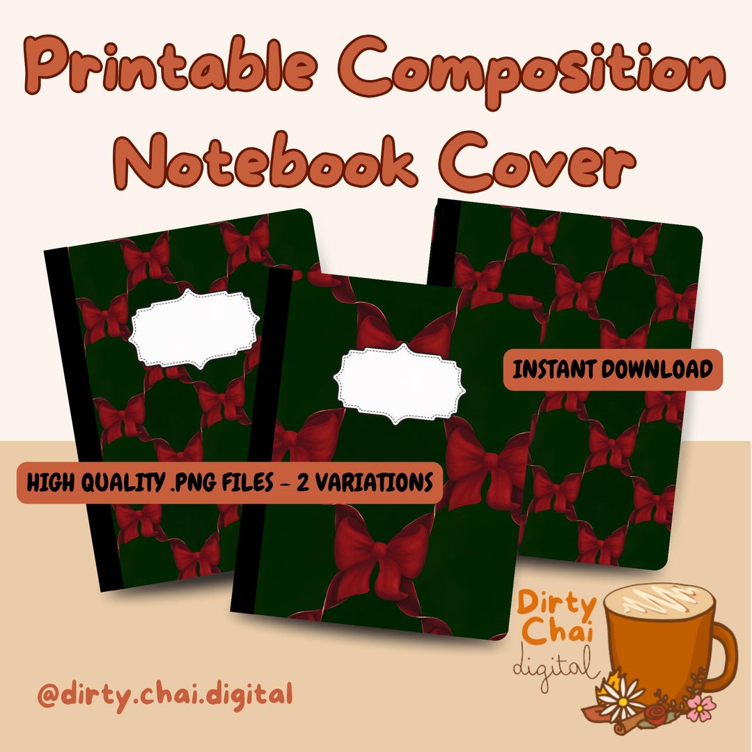 Printable Composition Notebook Cover PNG Custom Junk Journal Back to ...